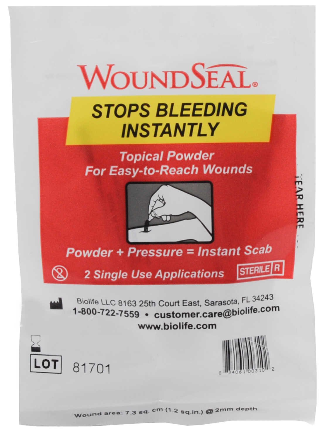 WOUND SEAL, BLEEDING CNTRL BIOLIFE QR PDR (2/PK) – Medical Supply HQ