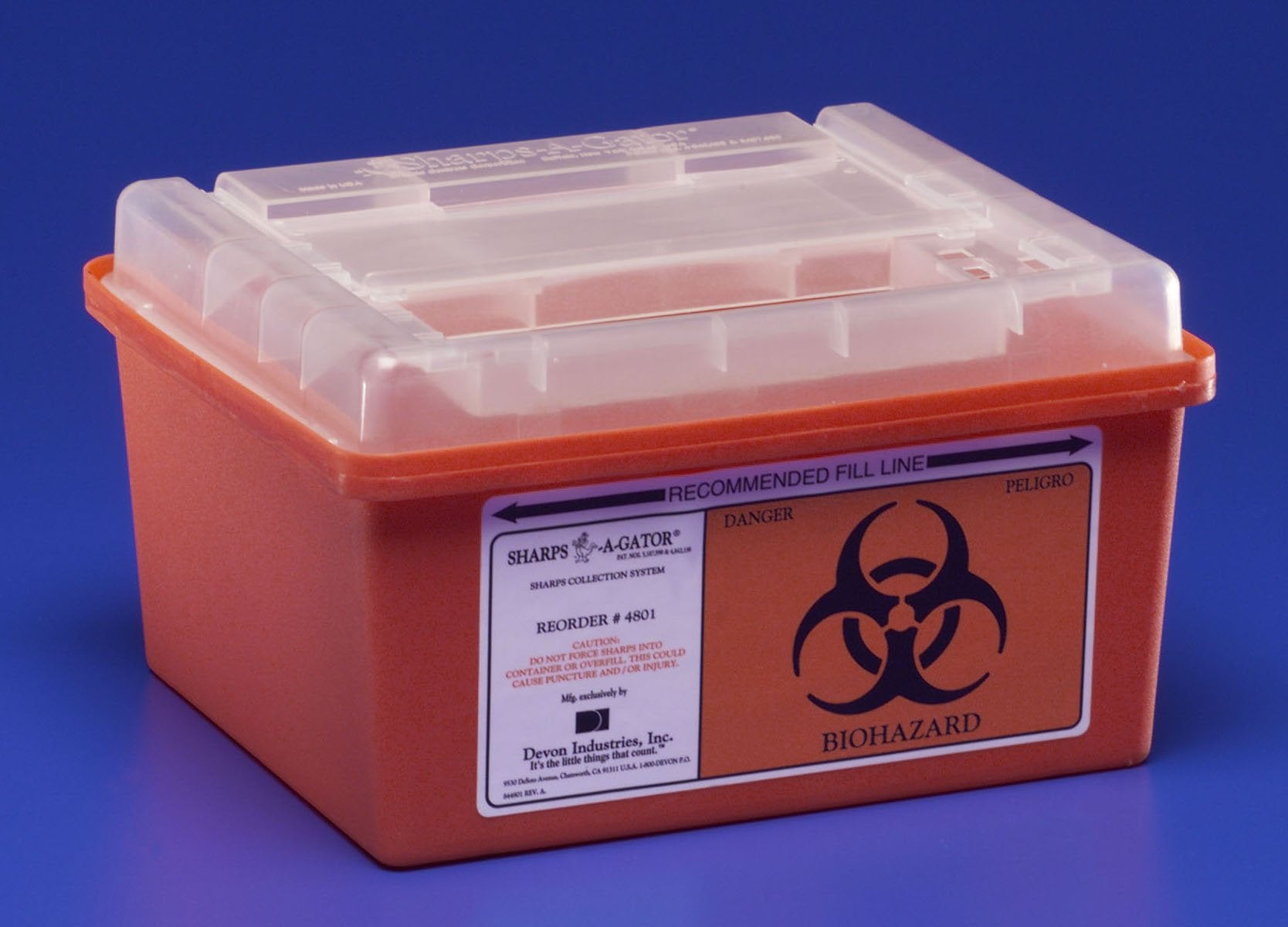 Sharps-A-Gator™ Multi-purpose Sharps Container, 1 Gallon, 6¼ x 7 x 10½ ...