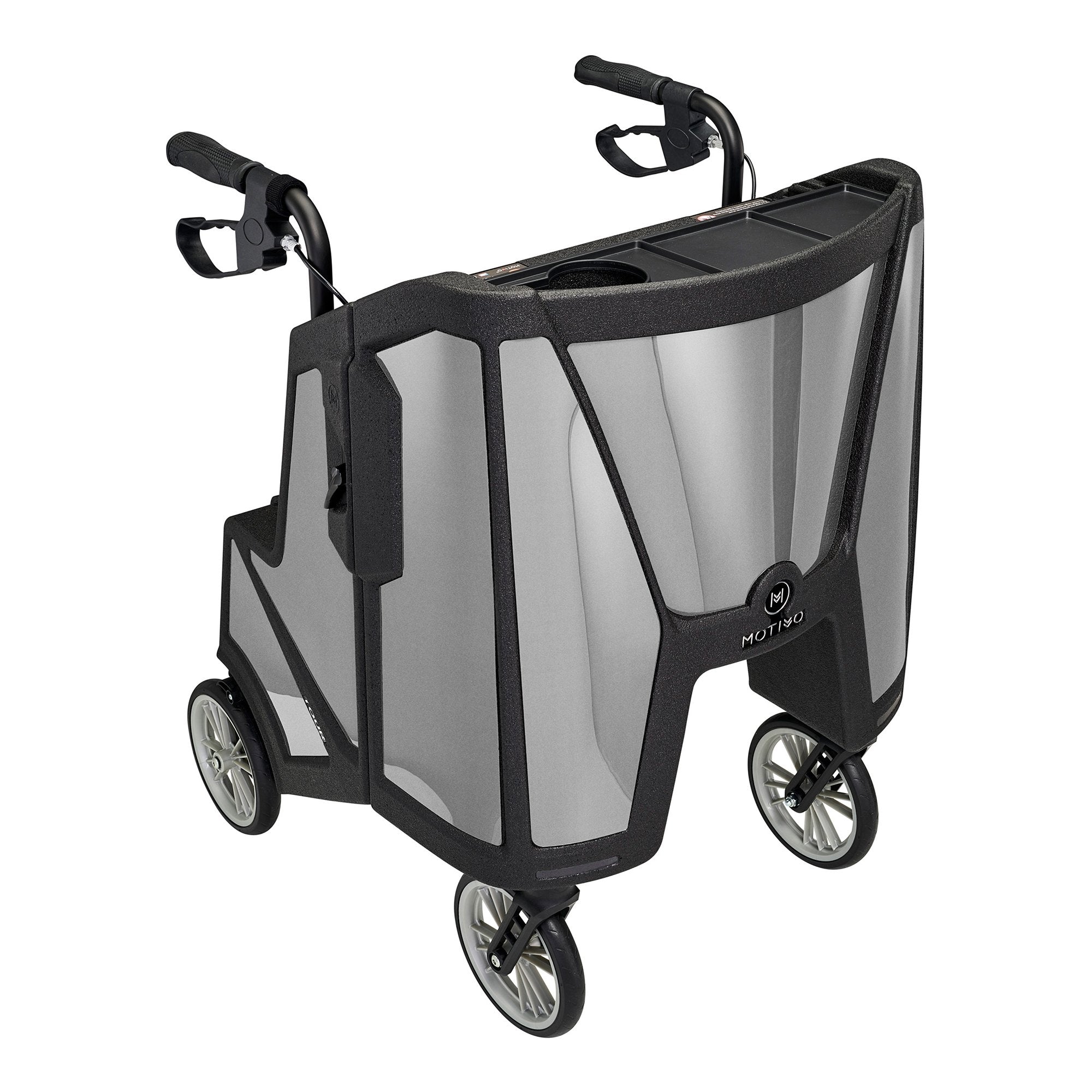Tour 4 Wheel Rollator, 31 to 37 Inch Handle Height, Pure Silver ...